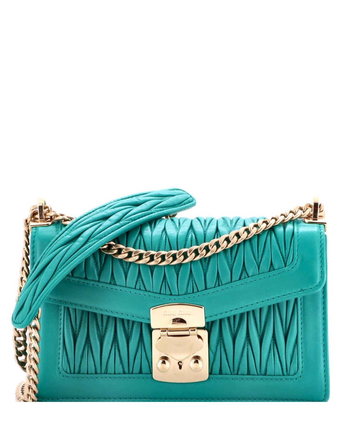 Click here for Pre-Owned Miu Miu Medium Flap Lock Shoulder Bag Ma... prices