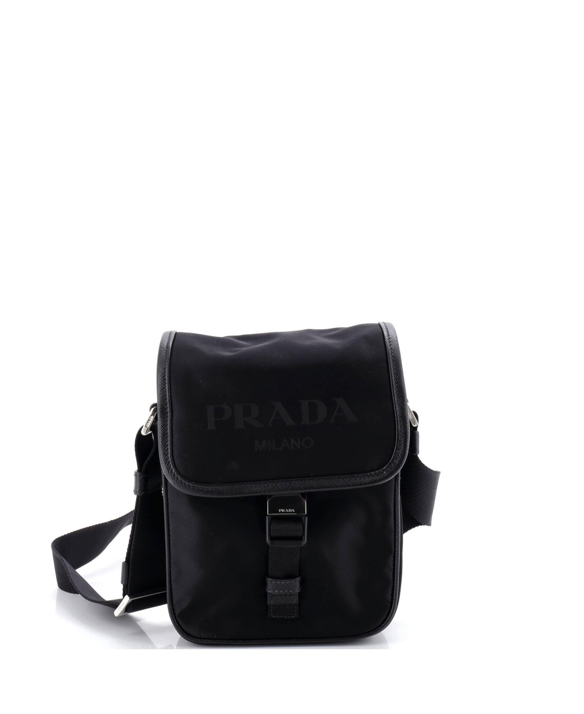 Click here for Pre-Owned Prada Logo Buckle Messenger Bag Nylon -... prices