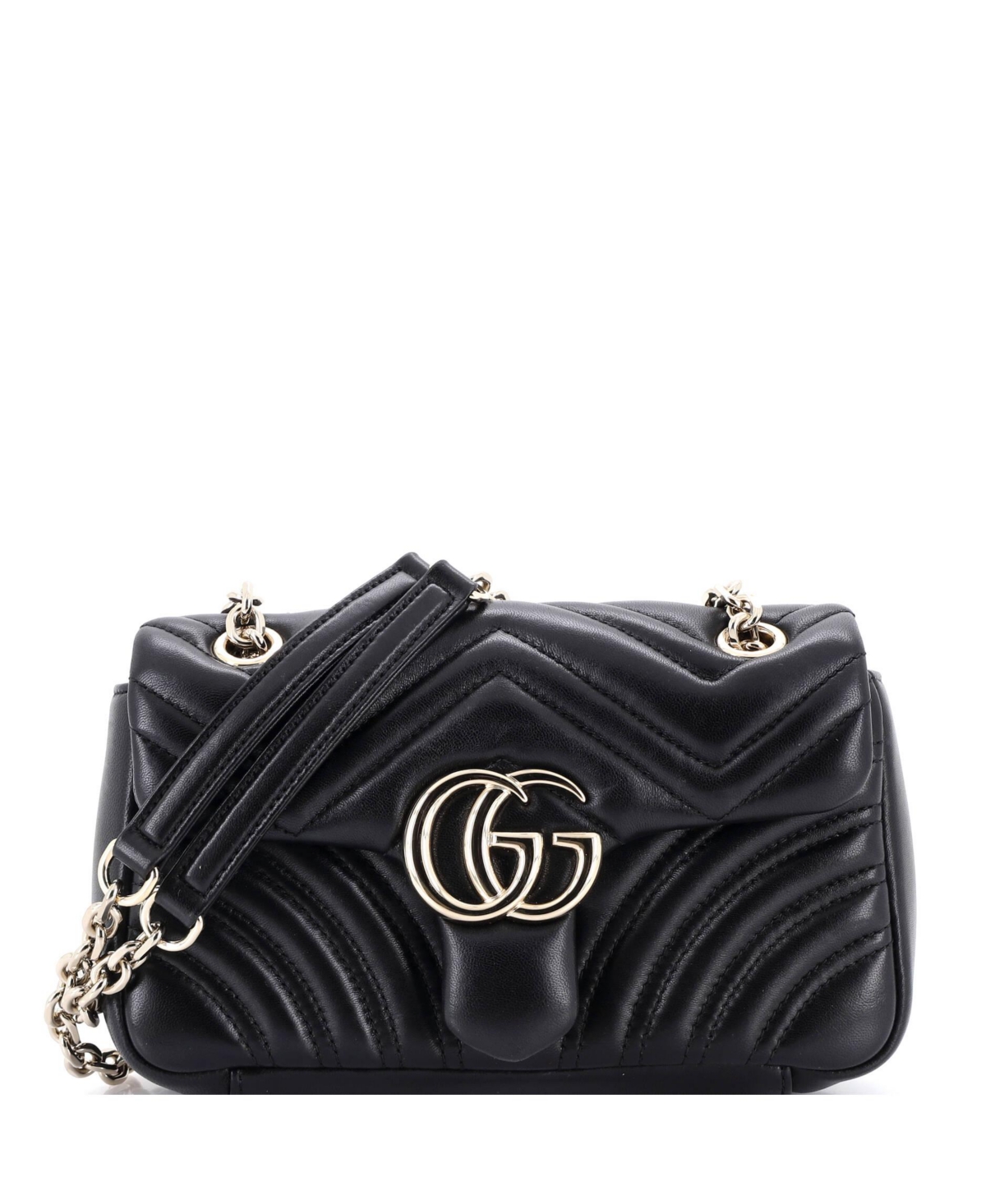 Click here for Pre-Owned Gucci Small Gg Marmont Nm Flap Bag Matel... prices