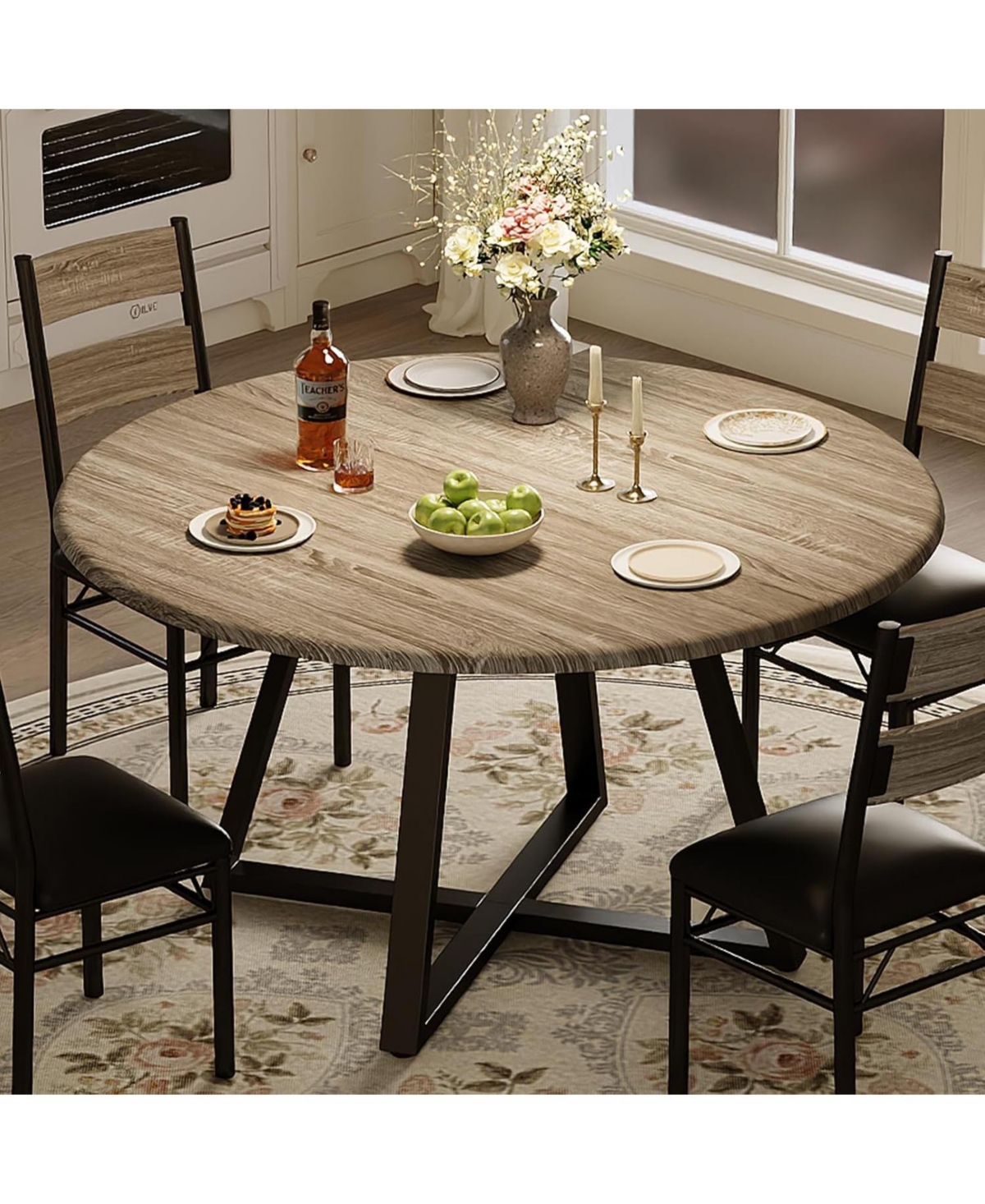 Click here for gaomon Round Dining Table Set for 4  5 Piece Circl... prices