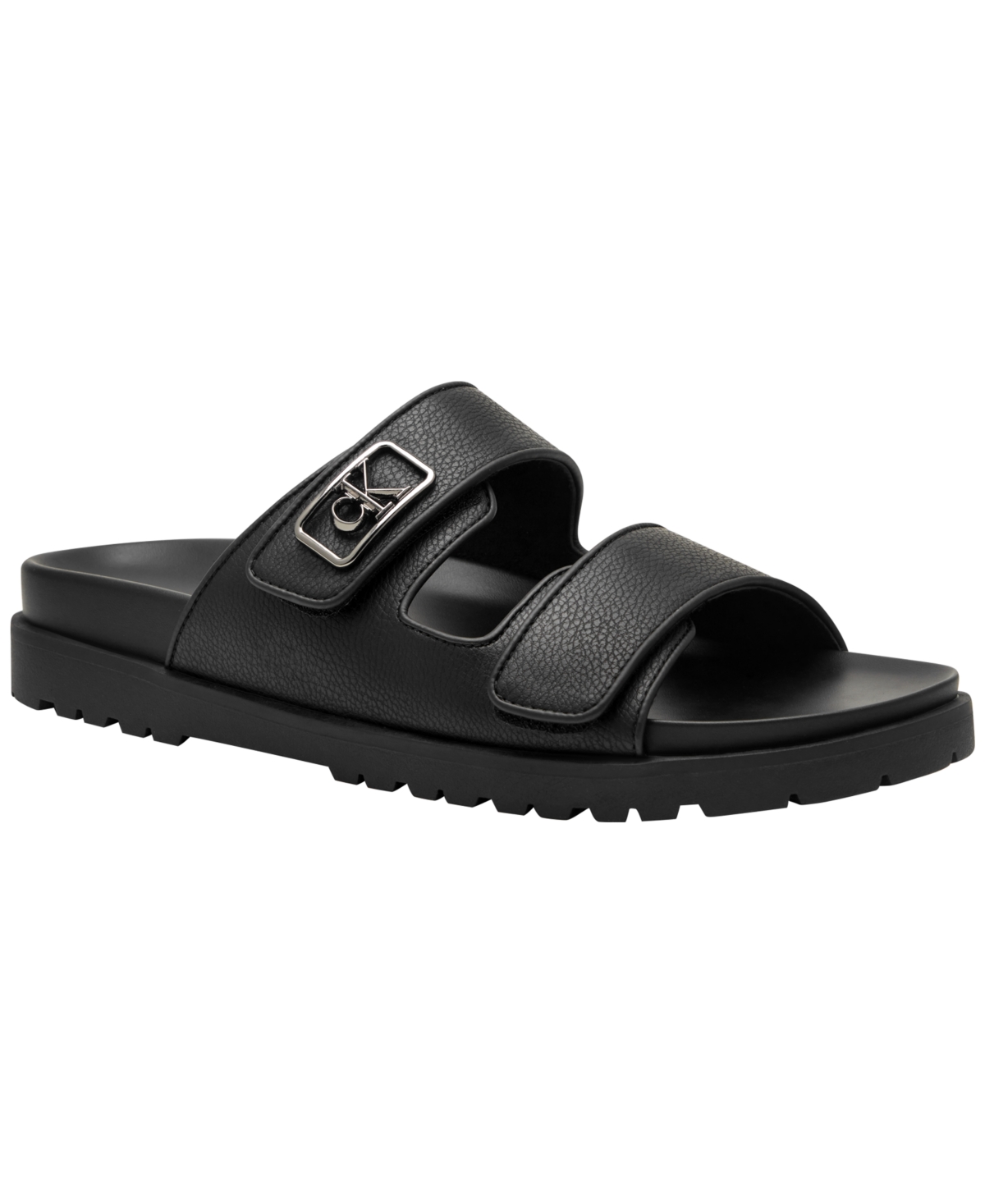 Click here for Calvin Klein Mens Ronee Slip-on Casual Slides - Bl... prices