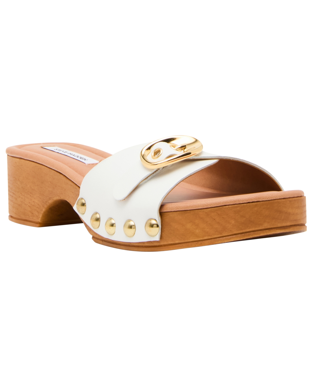 Click here for Steve Madden Womens Fredi Wooden Slip-On Slide San... prices
