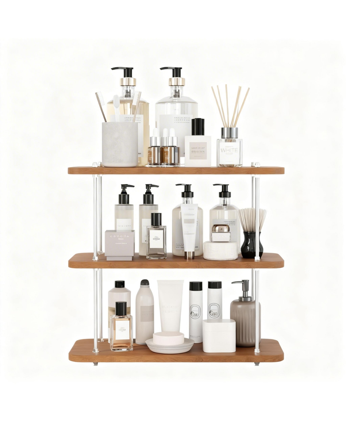 Click here for Yigii 3-Tier Adjustable Wood Iron Vanity Storage S... prices