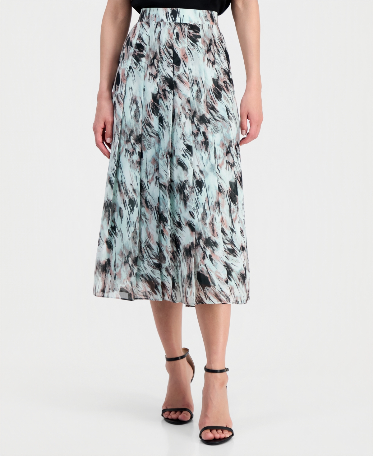Click here for Kasper Petite Pull-On Pleated Front Midi Skirt - S... prices
