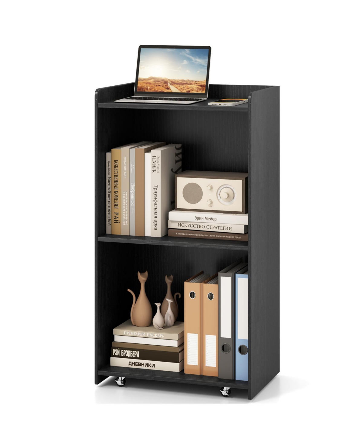 Click here for Sugift Rolling Podium Stand with 2 Shelves and Loc... prices