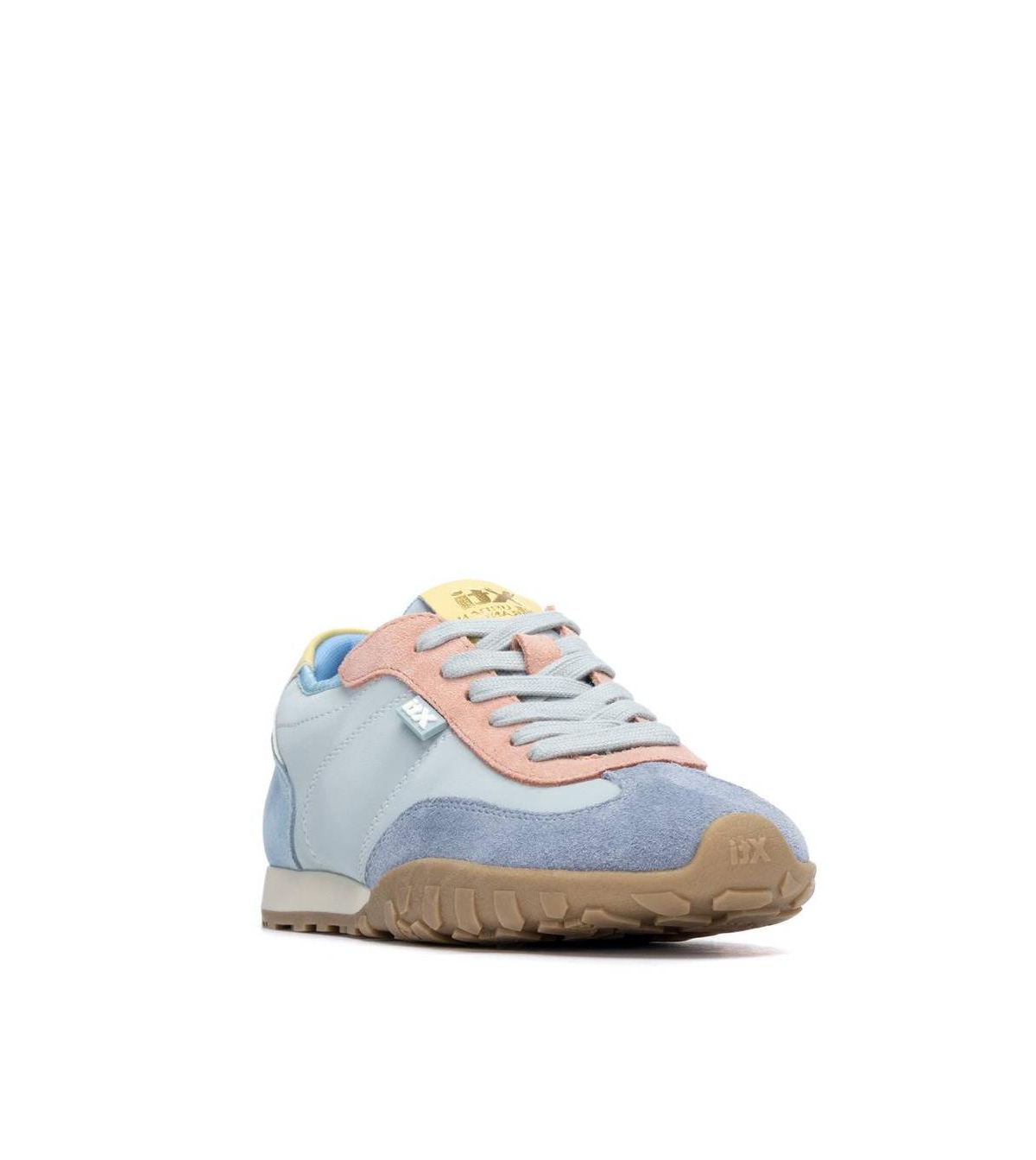 Click here for Xti Womens Casual Suede Lace-Up Sneakers - Light b... prices