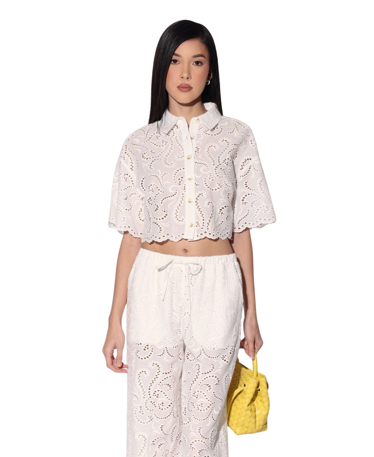 Click here for Walter Baker Womens Cindy Eyelet Top - White eyele... prices