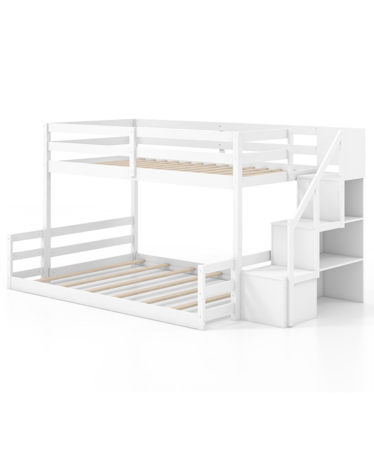 Click here for Gouun Solid Wood Twin Over Full Low Bunk Bed with... prices