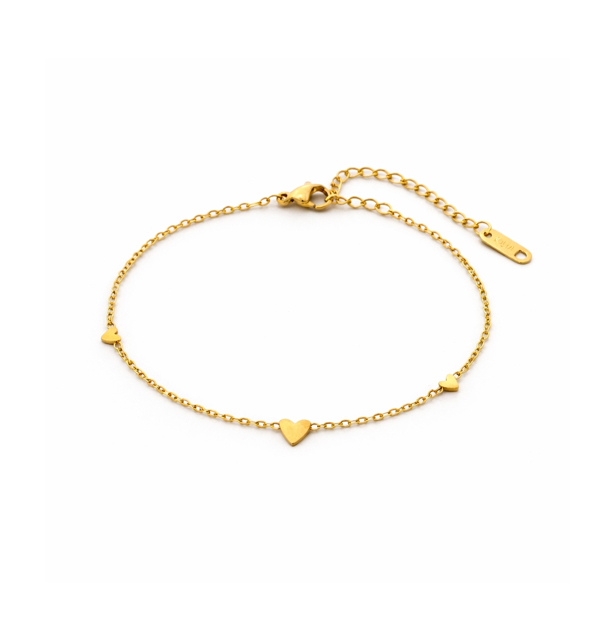 Click here for Rebl Jewelry Dainty Heart Station Bracelet Stainle... prices