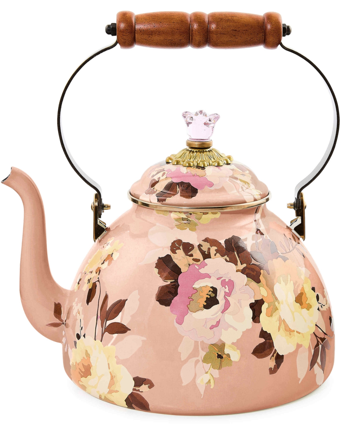 Click here for MacKenzie-Childs Wild Rose Mauve 3-Quart Tea Kettl... prices