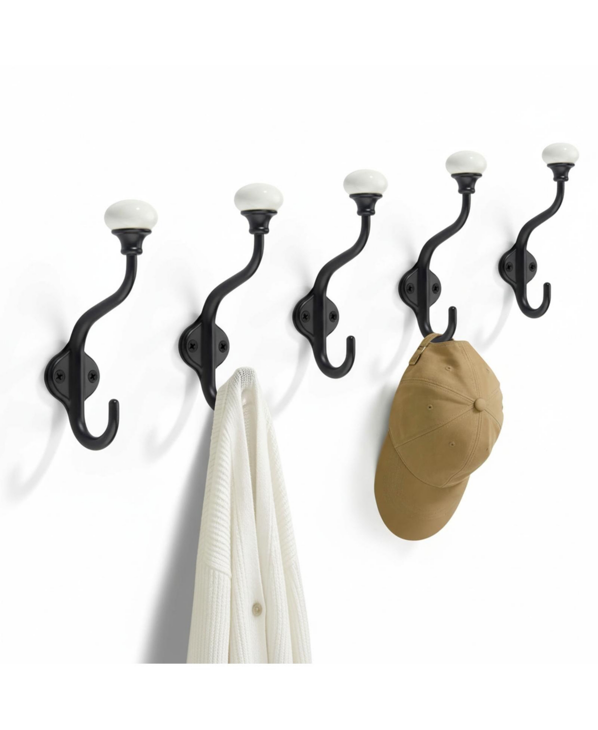Click here for Yigii 5-Pack Double Wall-Mounted Coat Hooks  Decor... prices