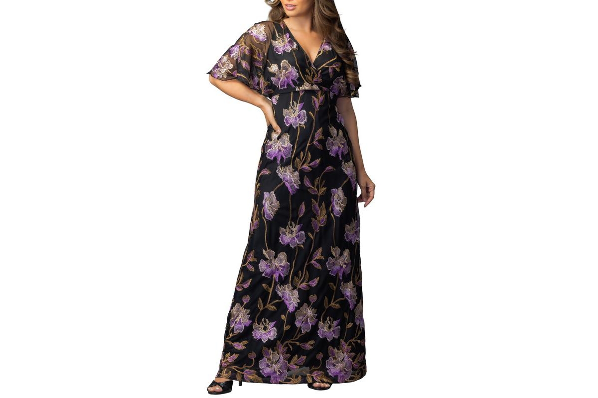 Click here for Kiyonna Womens Embroidered Elegance Evening Gown w... prices