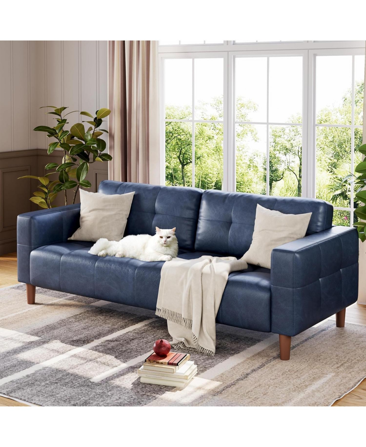Click here for gaomon 83 Faux Leather Sofa  3-Seater Couch with S... prices