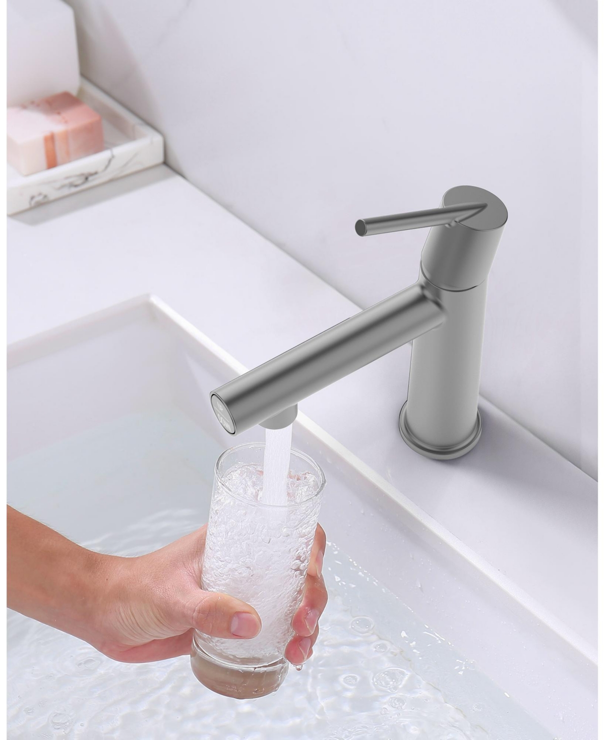Click here for Busdays Gun Gray Single Handle Bathroom Sink Fauce... prices