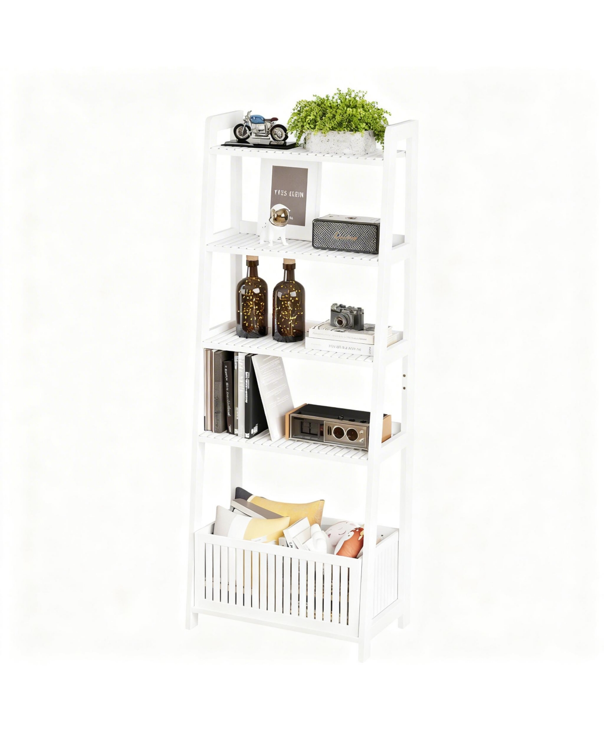 Click here for Yigii Ladder Shelf 4-Tier Bookshelf with Storage B... prices