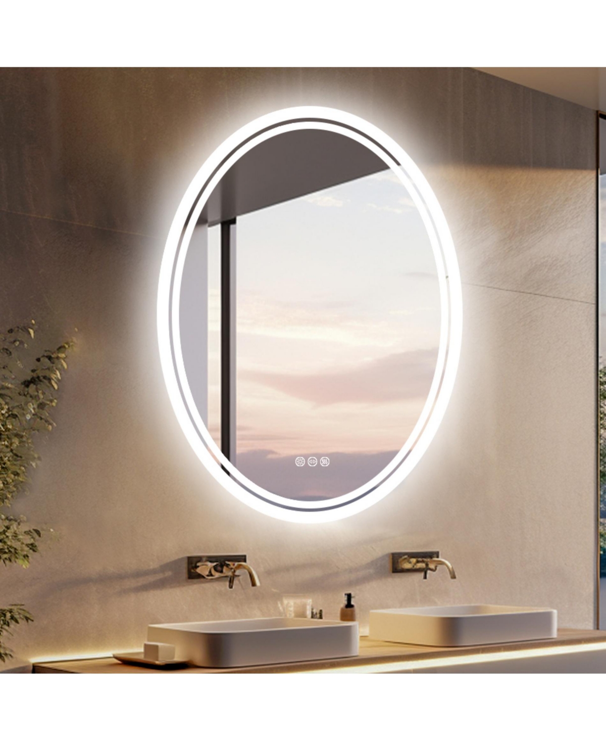 Click here for Luvodi Oval Wall Mounted Dimmable 3 Colors Vanity... prices