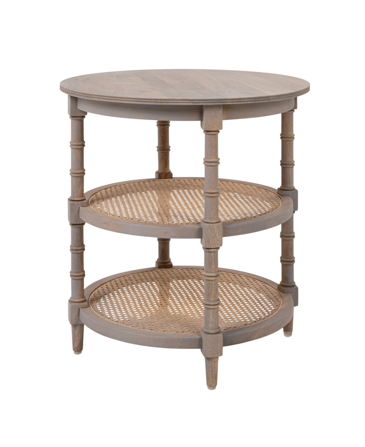 Click here for Storied Home 23 Wood Round End Table with 2-Woven... prices