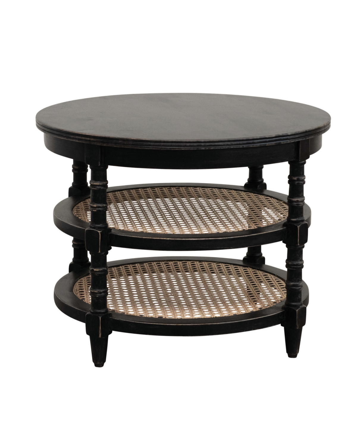 Click here for Storied Home 23 Wood Round Table with 2-Cane Shelv... prices