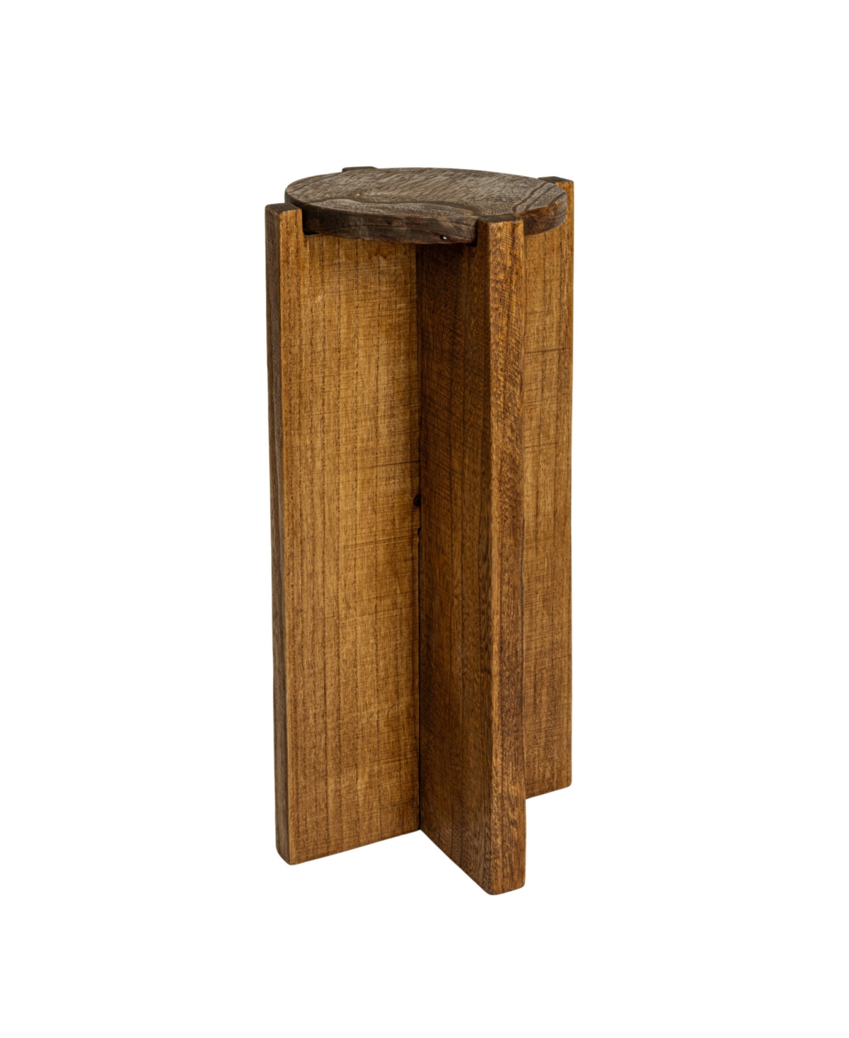 Click here for Storied Home 9 Paulownia Wood Round Accent Table -... prices