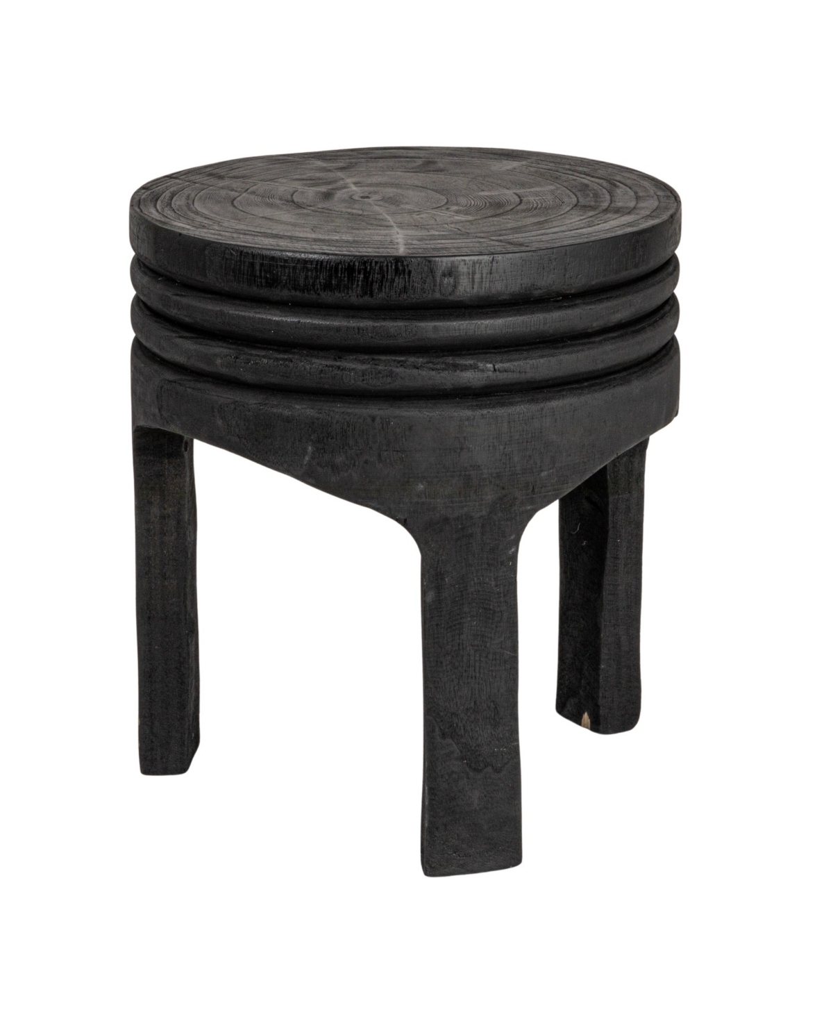 Click here for Storied Home 14 Paulownia Wood Carved Stool - Matt... prices
