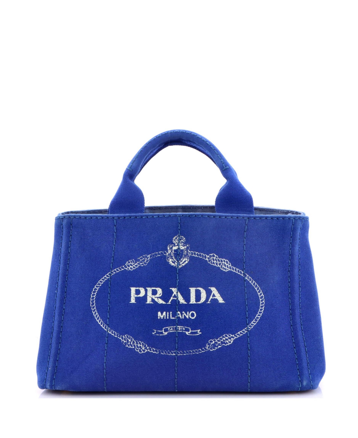 Click here for Pre-Owned Prada Mini Canapa Tote Denim - Blue prices