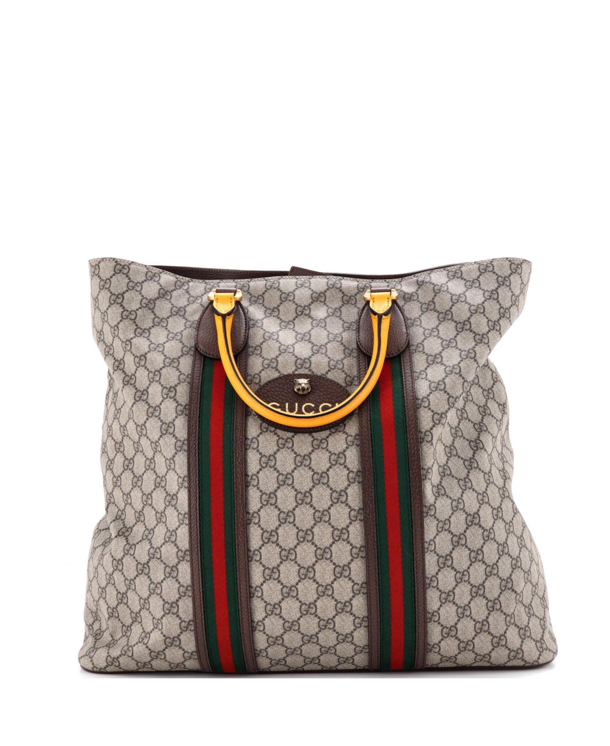 Click here for Pre-Owned Gucci Tall Neo Vintage Web Soft Tote Gg... prices