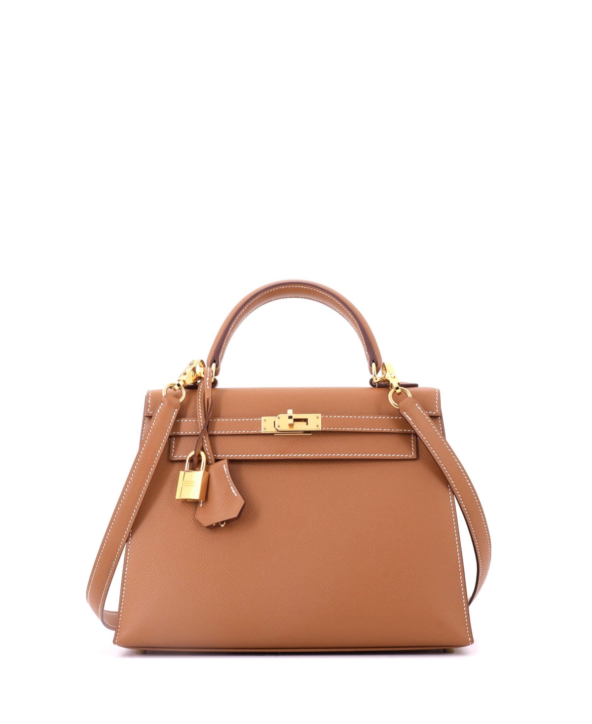 Click here for Pre-Owned HERMES Kelly 25 Handbag Brown Epsom with... prices