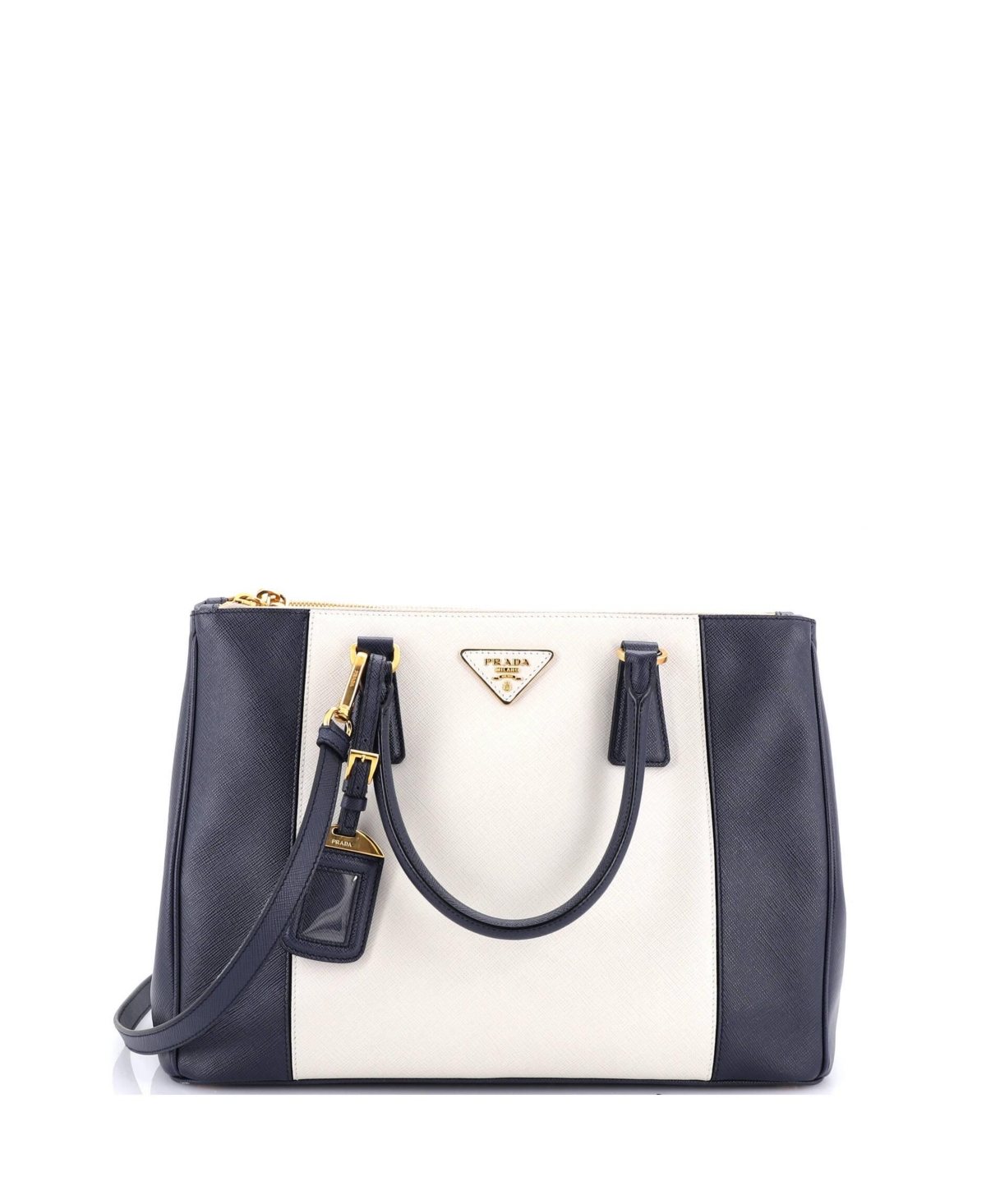 Click here for Pre-Owned Prada Medium Bicolor Double Zip Lux Tote... prices