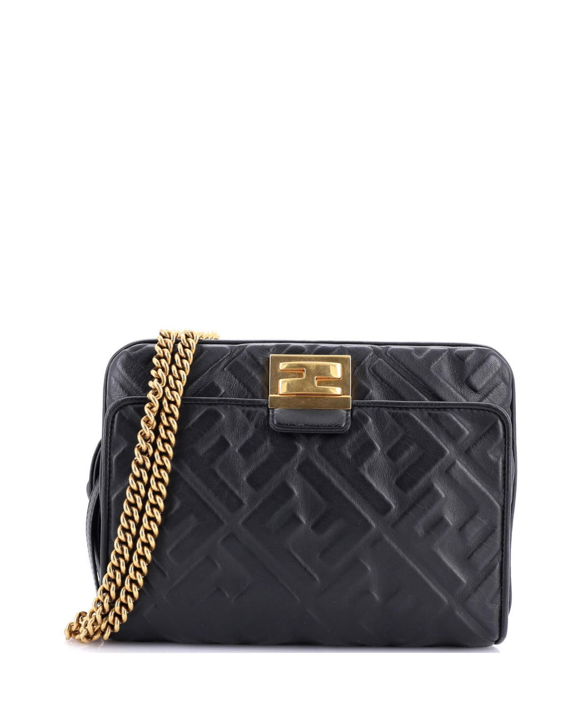 Click here for Pre-Owned Fendi Upside Down Bag Zucca Embossed Lea... prices