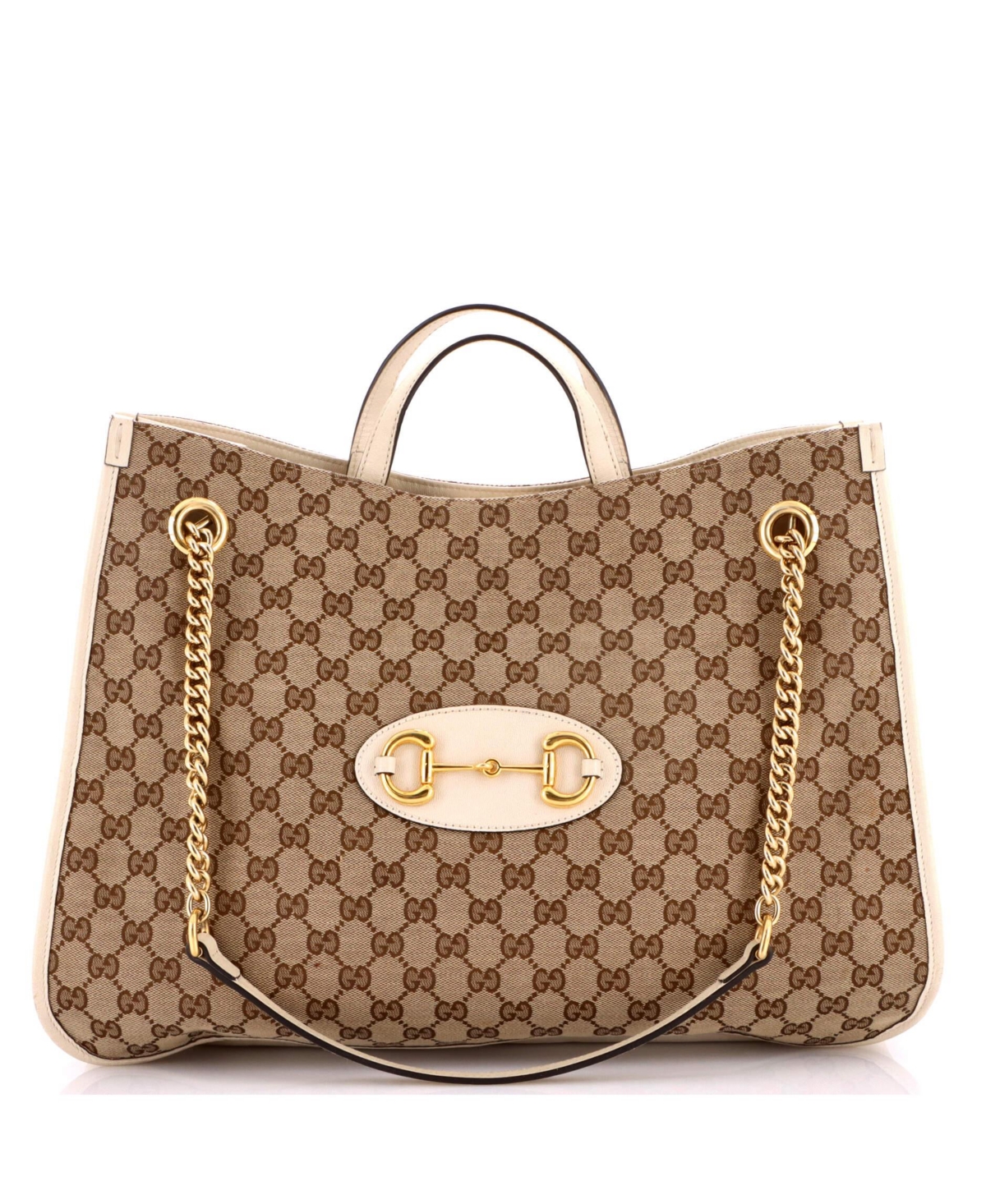 Click here for Pre-Owned Gucci Large Horsebit 1955 Chain Tote Gg... prices