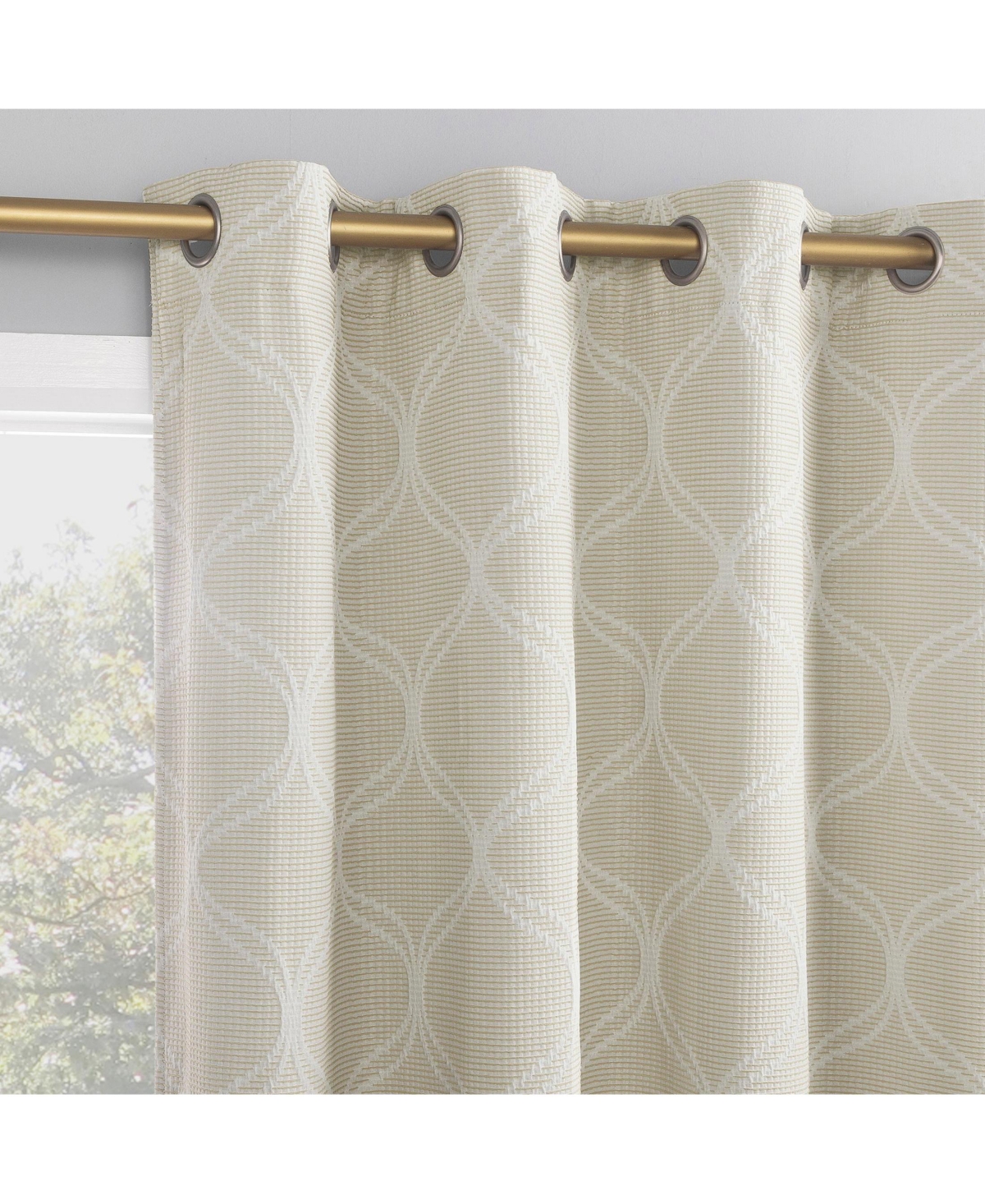 Click here for Sun Zero Tikal Woven Ogee 100 Blackout Grommet Cur... prices