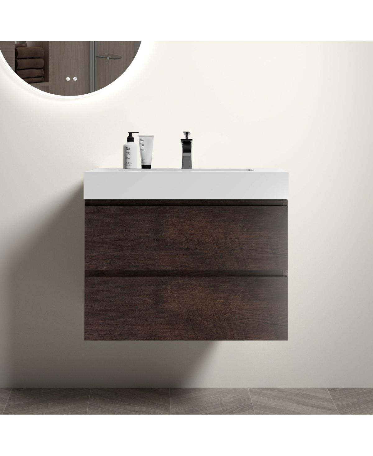 Click here for Thirtypeachy 30 Walnut Melamine Floating Vanity Wi... prices
