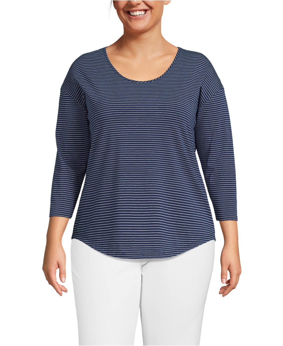 Click here for Lands End Plus Size 3/4 Sleeve Lightweight Jersey... prices
