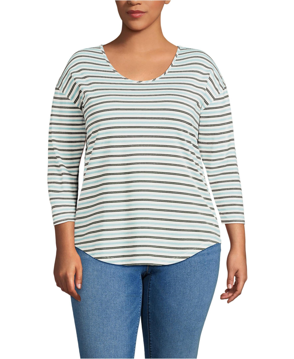 Click here for Lands End Plus Size 3/4 Sleeve Lightweight Jersey... prices