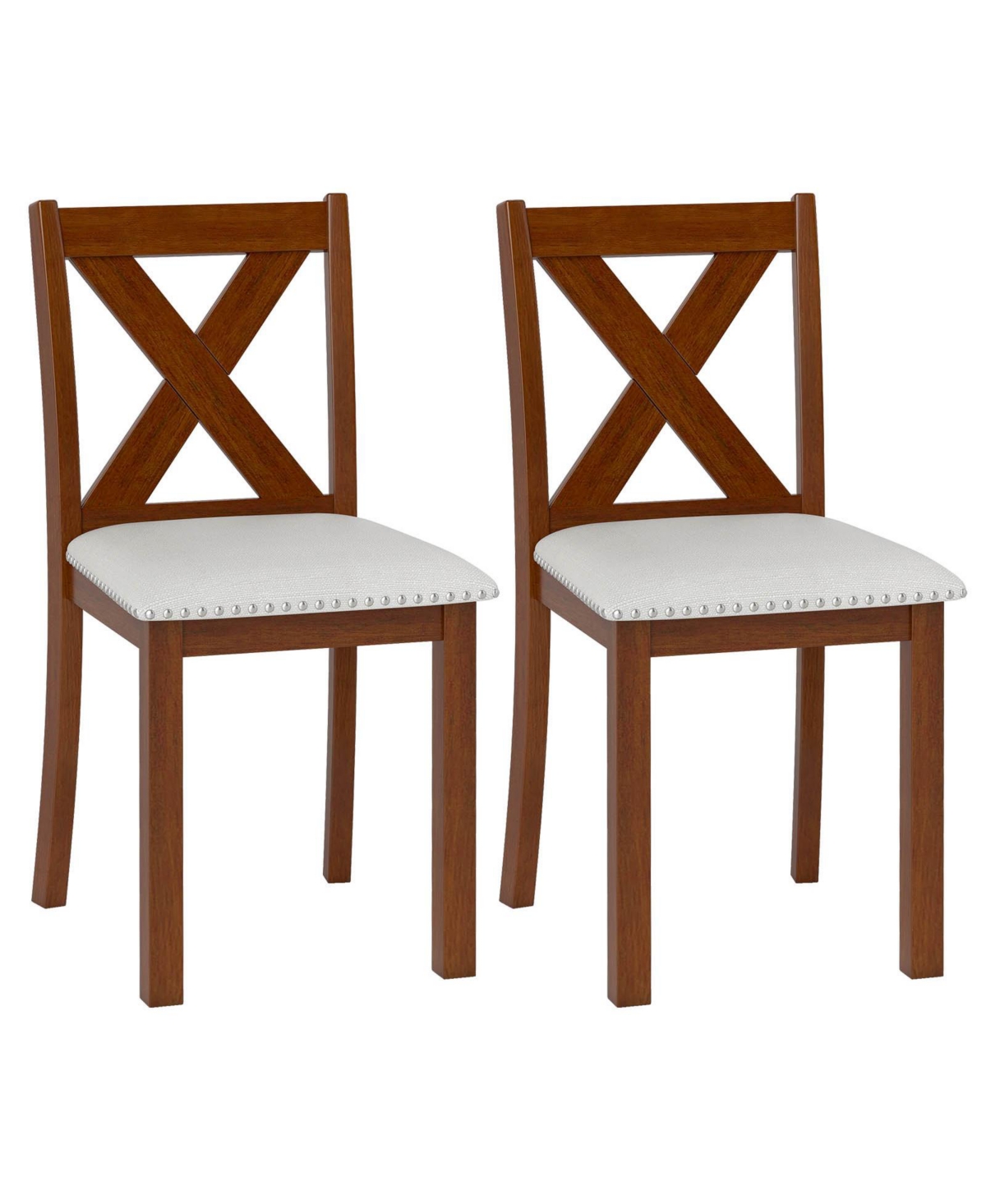 Click here for Gymax Wooden Dining Chair Set of 2 w/Acacia Wood L... prices