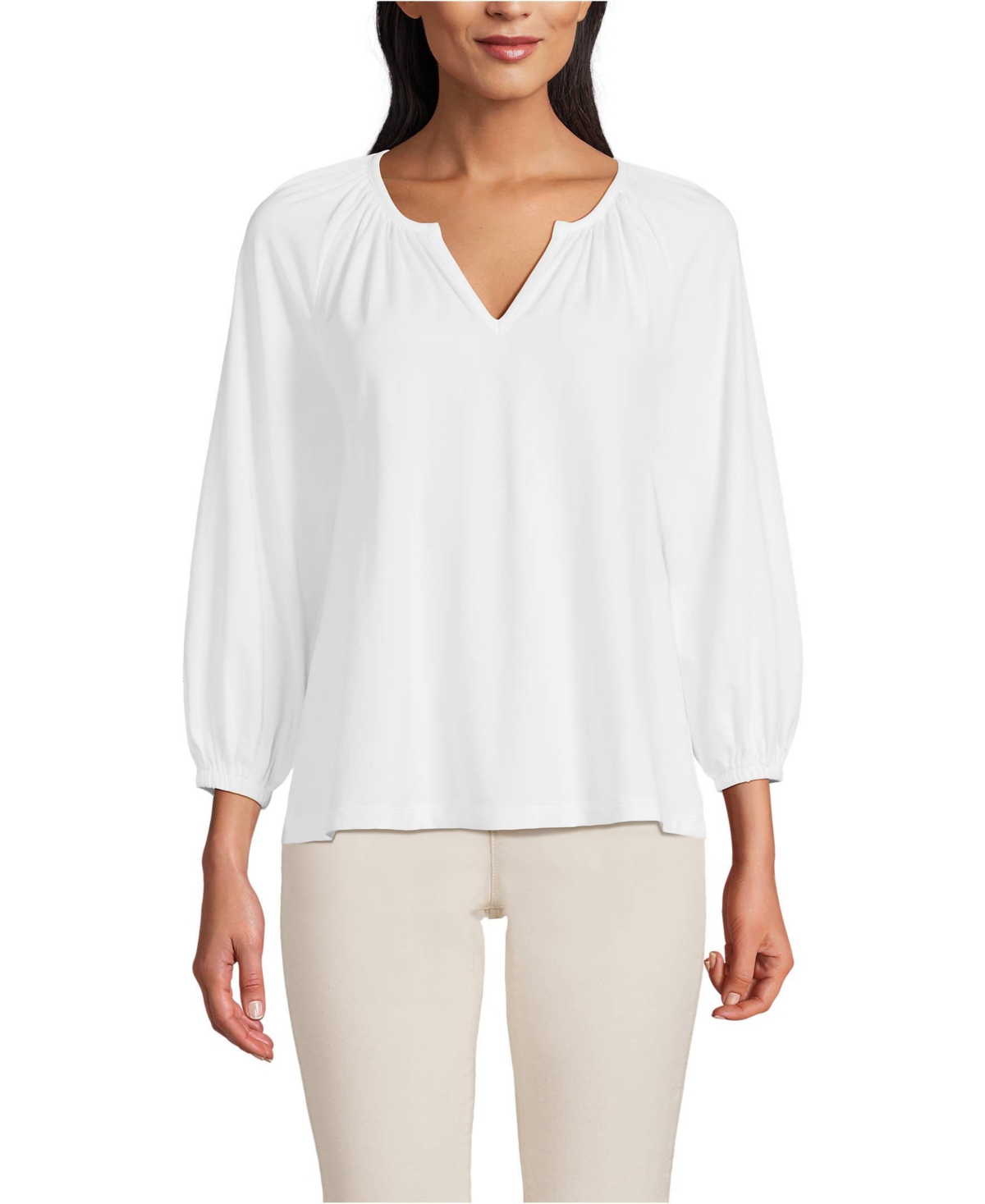 Click here for Lands End Womens Lightweight Jersey 3/4 Sleeve Not... prices