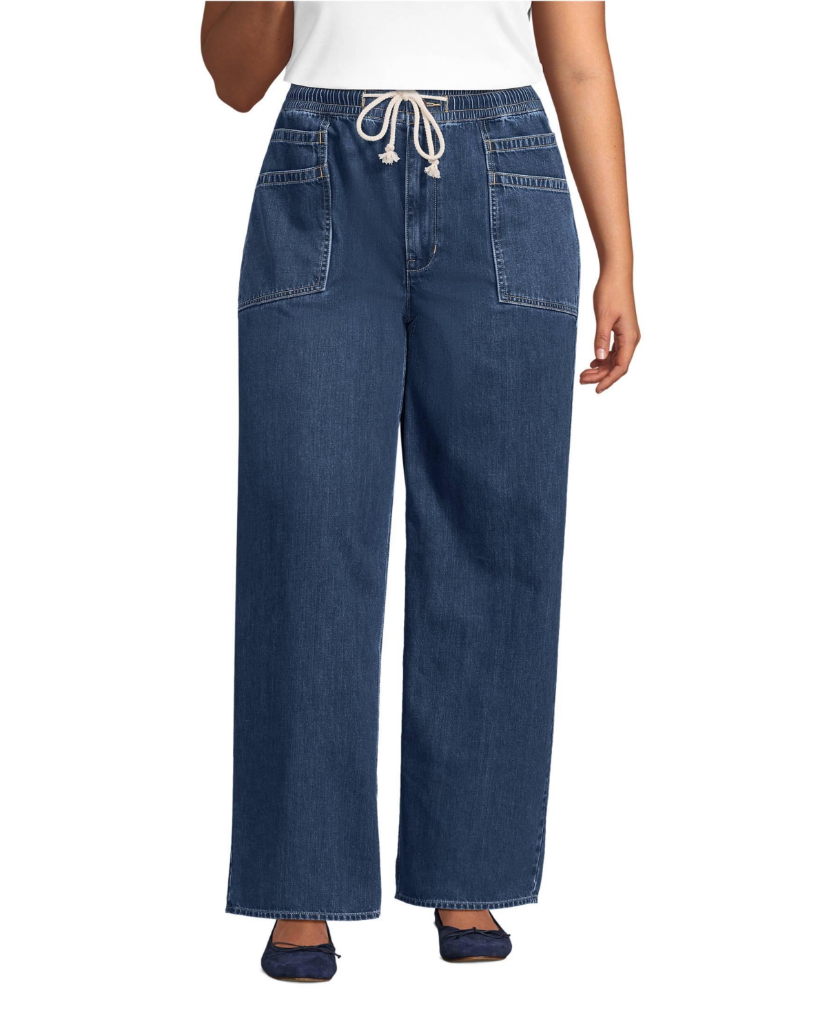 Click here for Lands End Womens Lightweight Denim High Rise Relax... prices