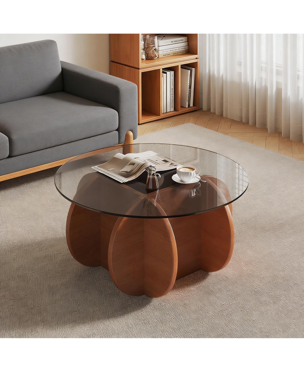 Click here for Rainsken Modern Round Coffee Table - Tempered Glas... prices