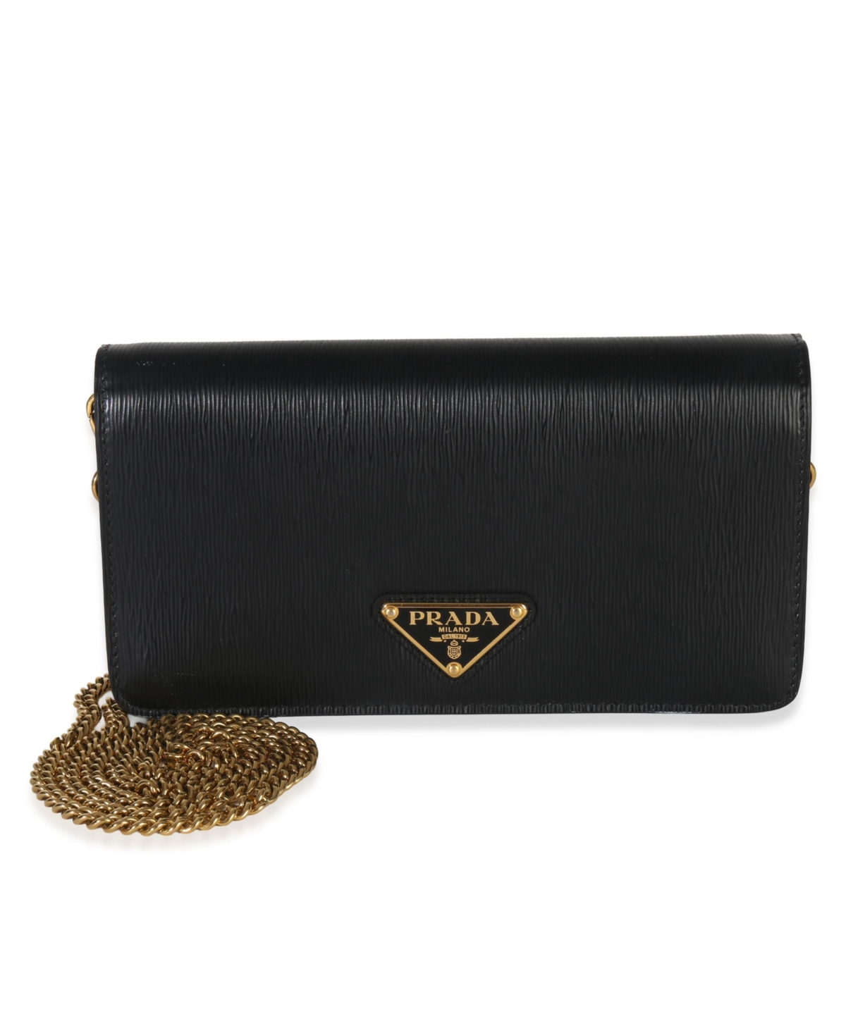 Click here for Pre-Owned Prada Black Vitello Move Wallet On Chain... prices