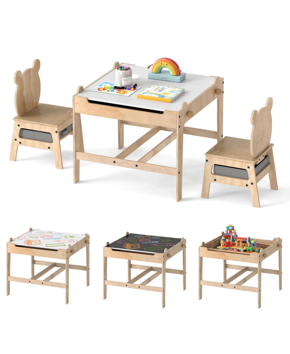 Click here for Sugift Kids Table and Chairs Set with Reversible W... prices