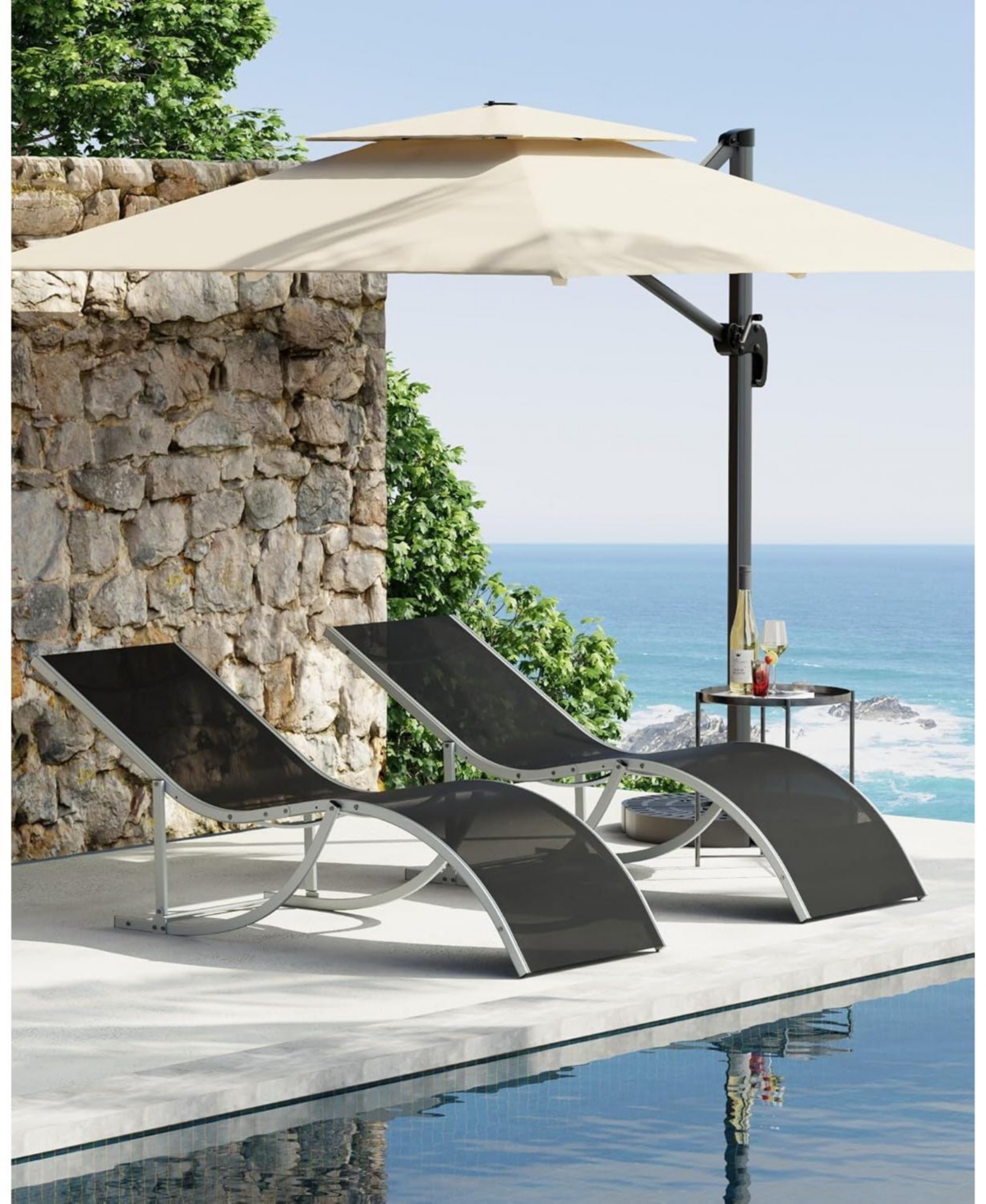 Click here for gaomon Set of 2 Heavy-Duty Patio Chaise Lounge Cha... prices