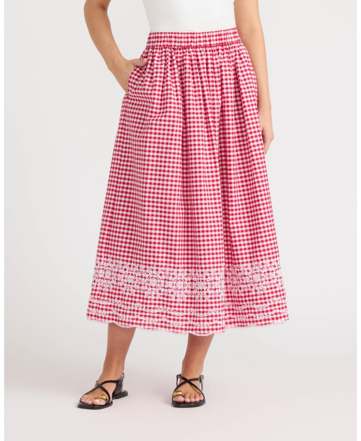 Click here for Ellen Tracy Womens Pull-On Maxi Skirt with Eyelet... prices