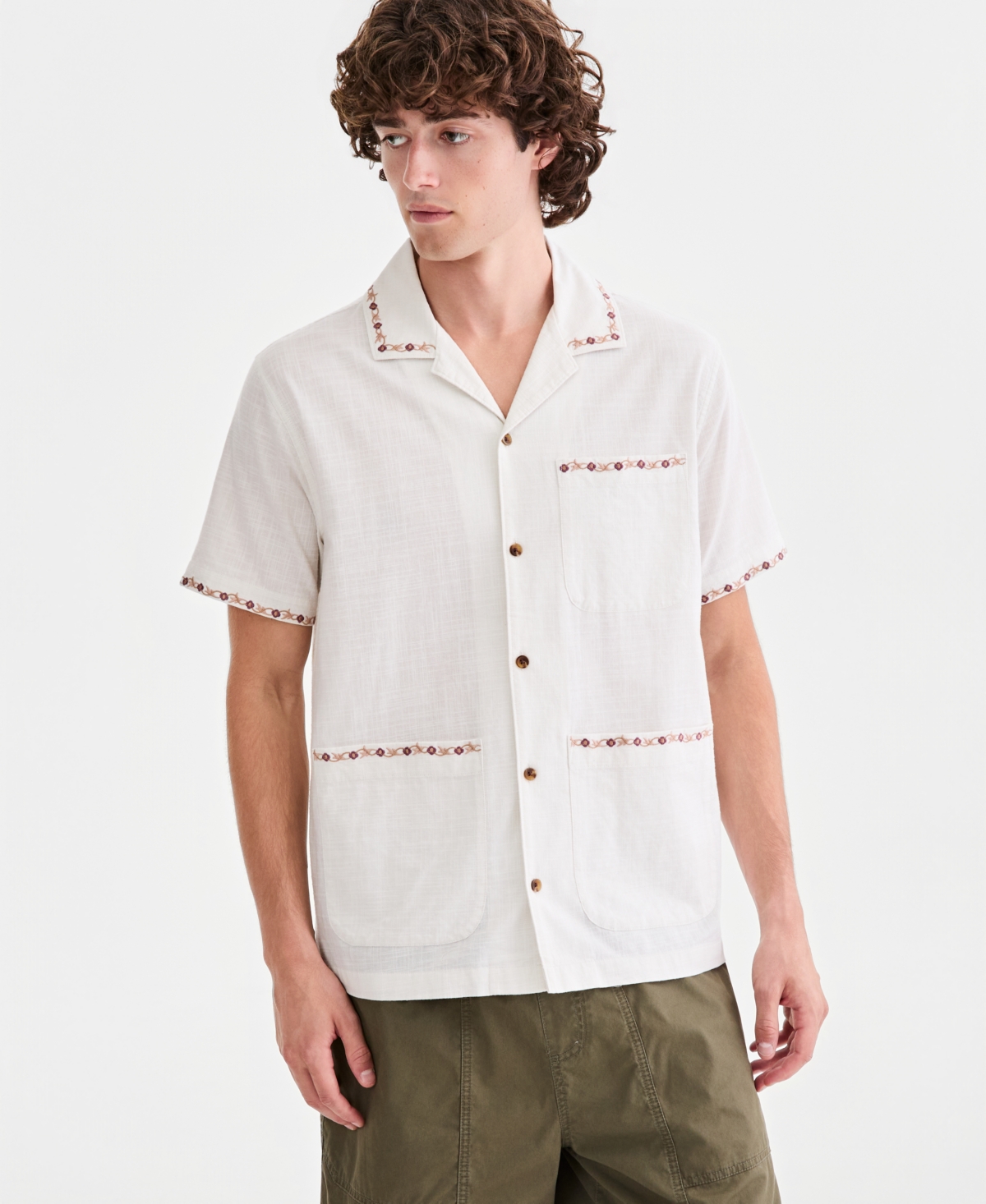 Click here for Sun + Stone Mens Rodrigo Short-Sleeve Camp Shirt... prices