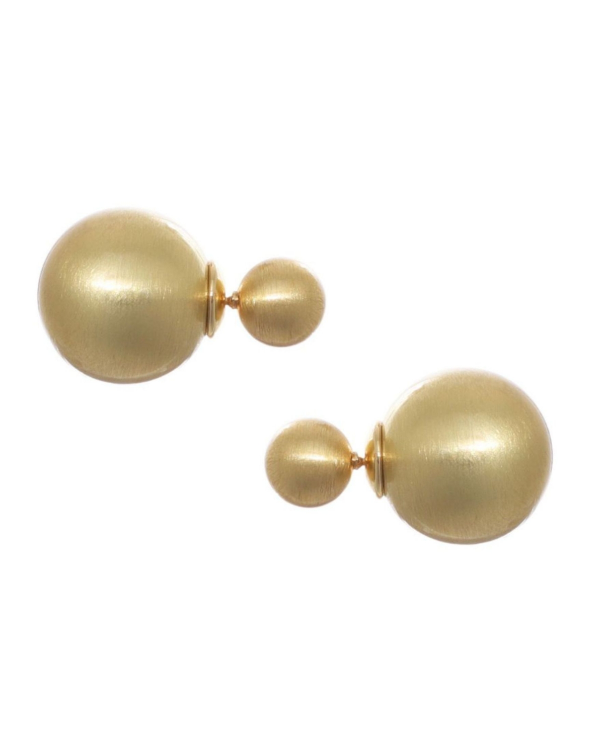 Click here for Adornia Gold Matte Finish Double Ball Earrings - G... prices