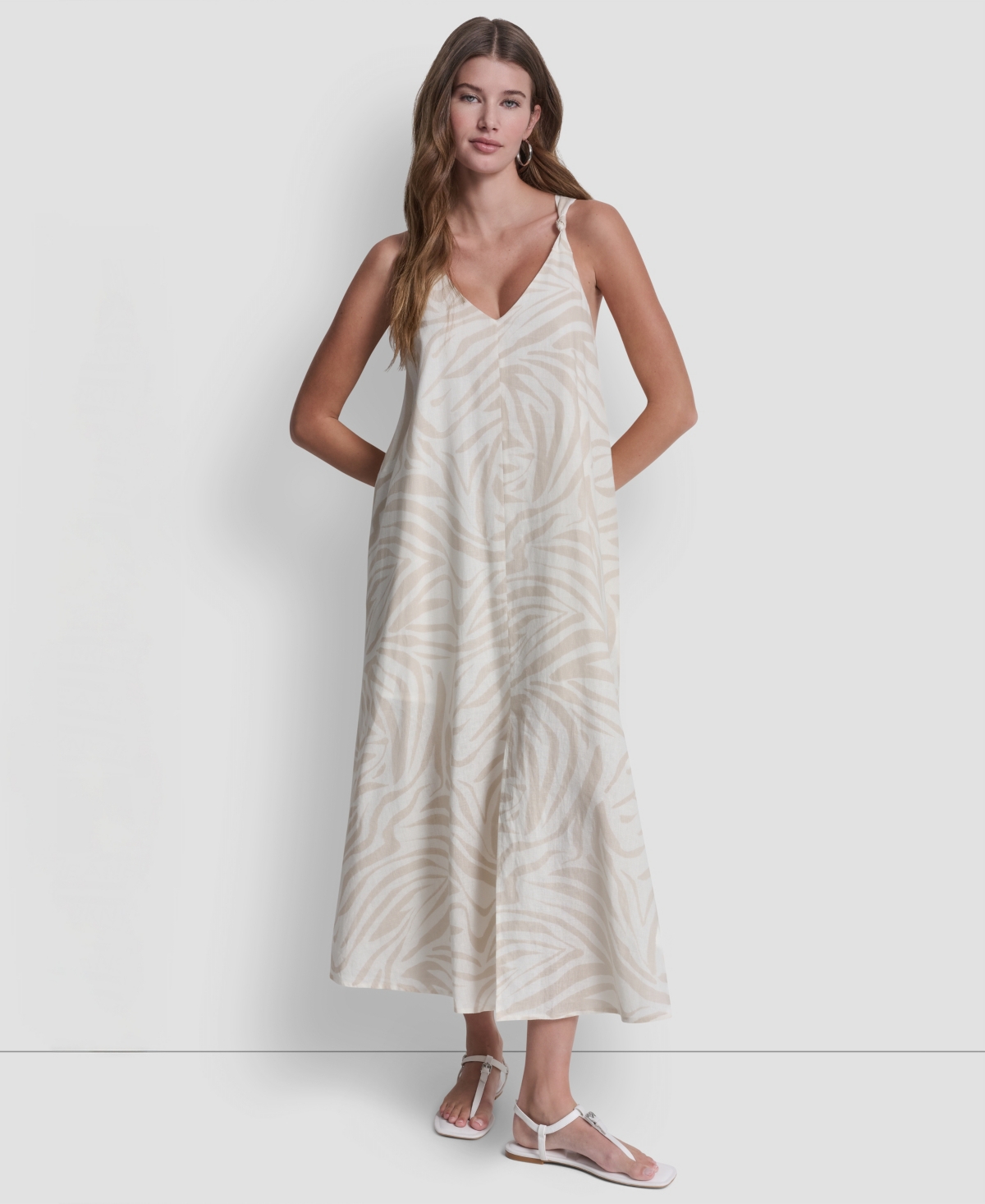 Click here for Dkny Jeans Womens Knotted Strap V-Neck A-Line Dres... prices