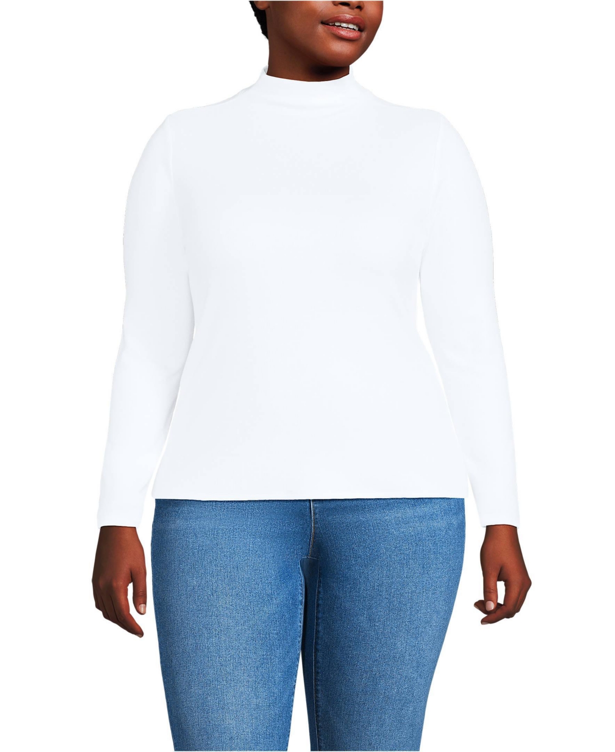 Click here for Lands End Plus Size Drapey Rib Skimming Long Sleev... prices