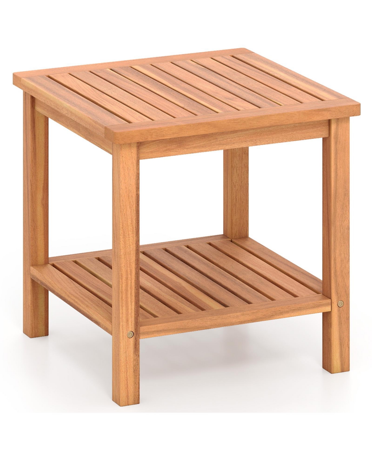 Click here for Sugift Patio Acacia Wood Side Table with Slatted T... prices