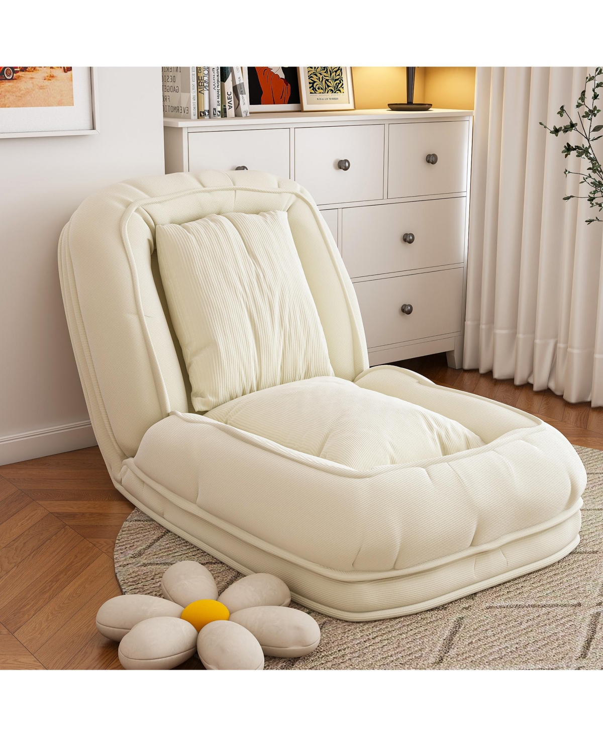 Click here for Rainsken Corduroy Upholstered Folding Lazy Sleeper... prices
