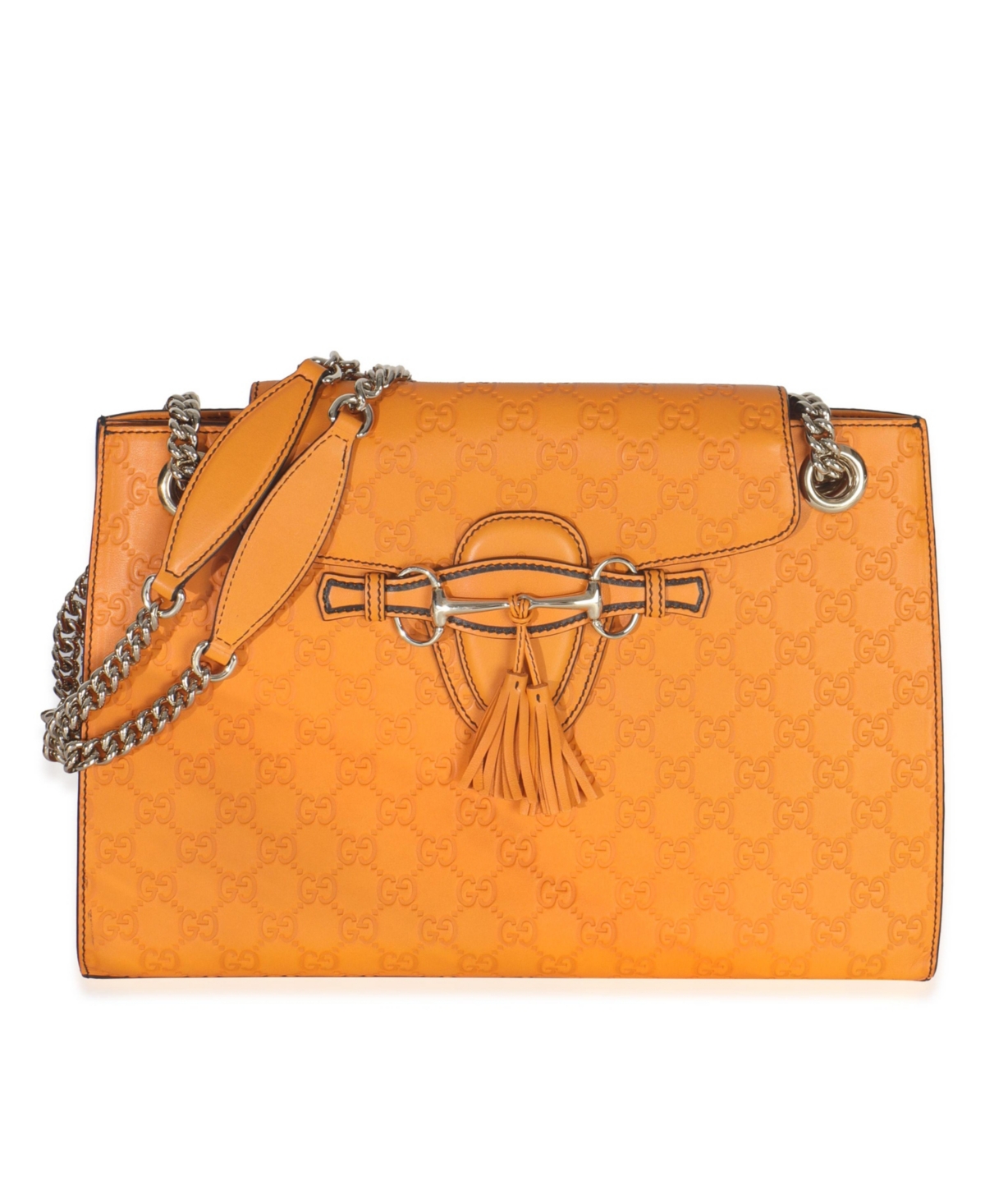 Click here for Pre-Owned Gucci Orange Guccissima Leather Large Em... prices