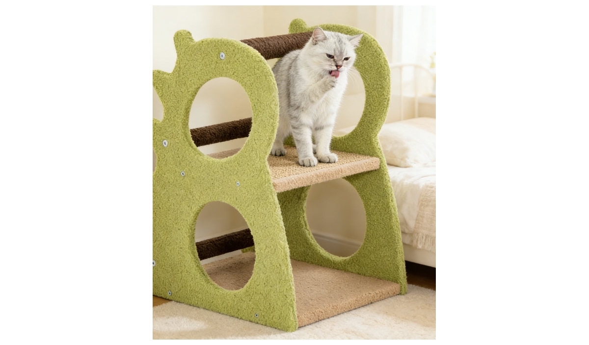 Click here for Zeus and Ruta Modern 2 Tier Cat Tree with Rotatabl... prices